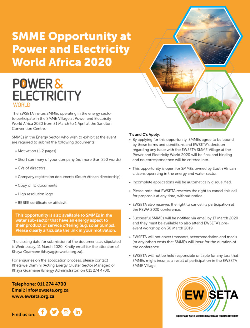 SMME Opportunity - Energy & Water SETA