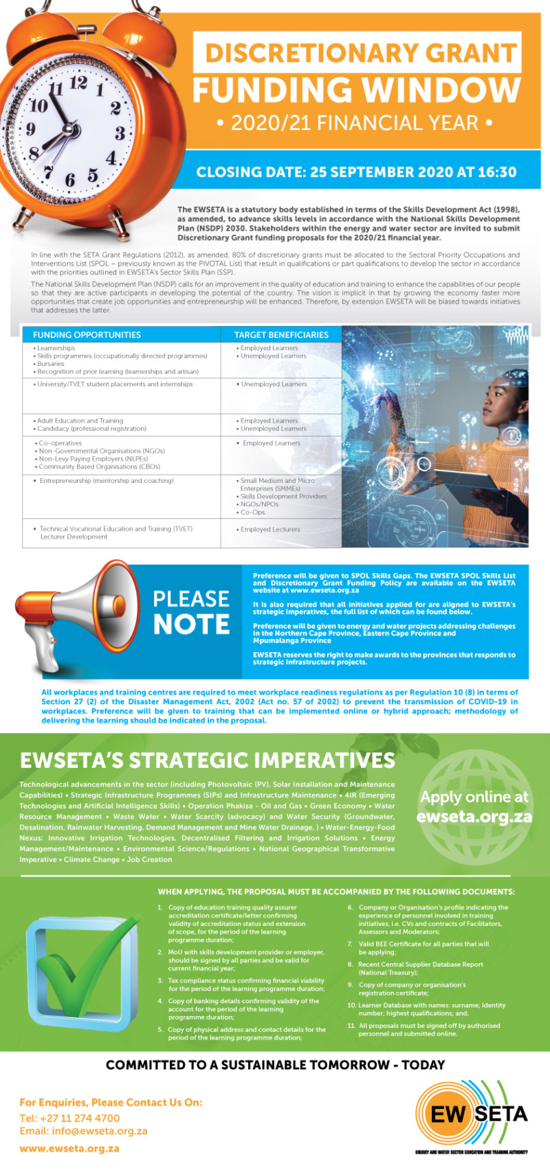 DG Funding Window Now Open - Energy & Water SETA