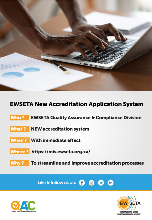 New EWSETA Accreditation Portal - Energy & Water SETA