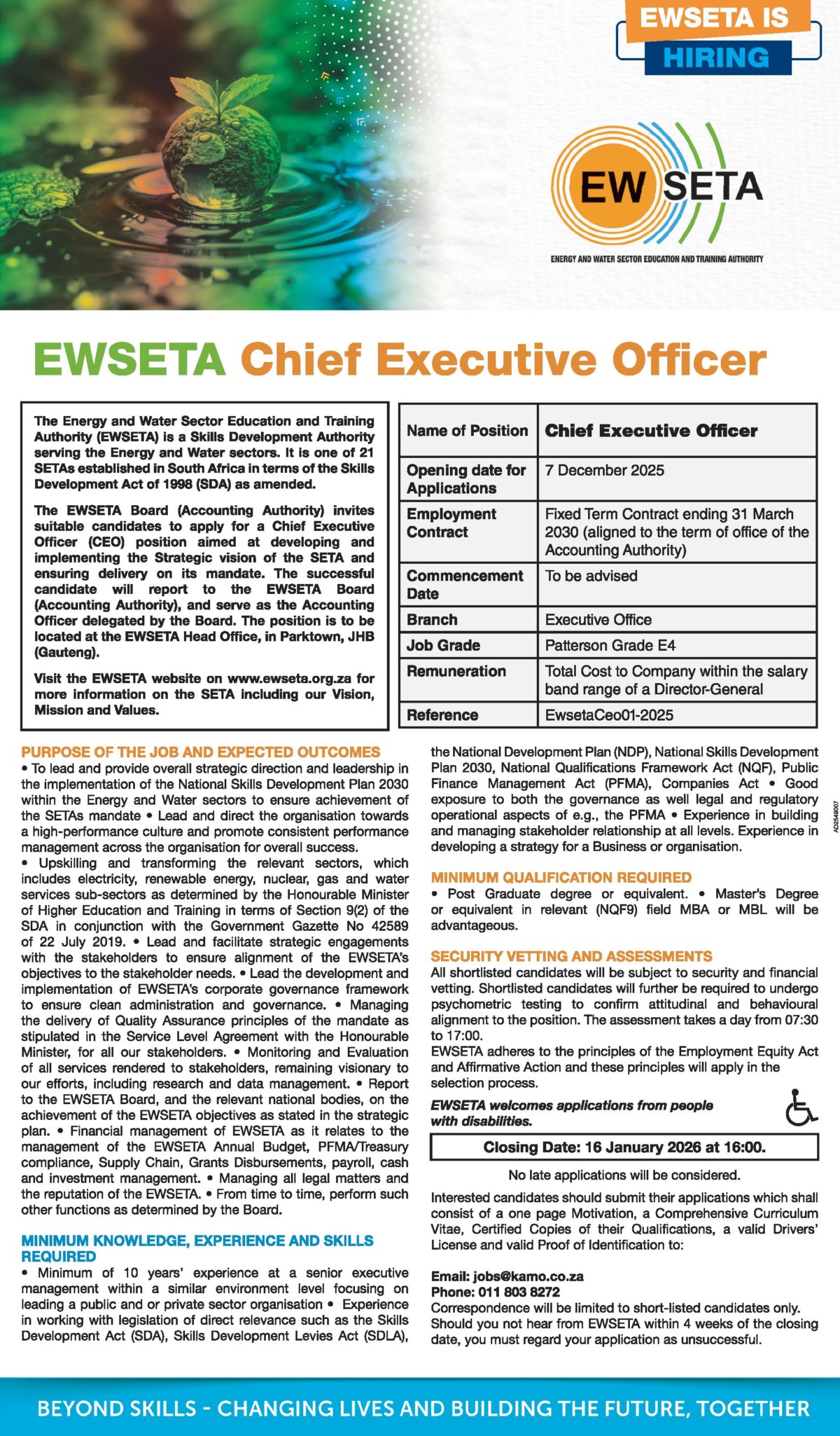EWSETA RFQs 2025_26 - Energy & Water SETA