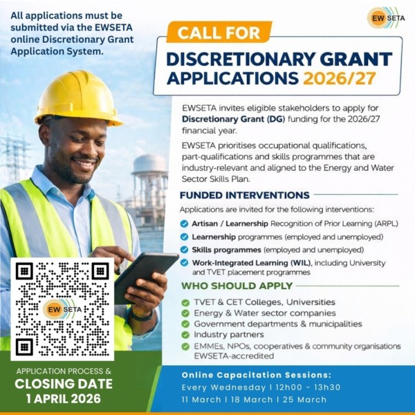 EWSETA Opens Applications for 2026/27 Discretionary Grant Funding ...